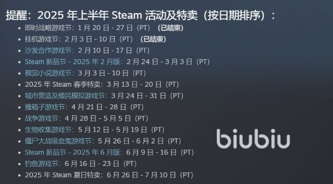steam春促力度大吗 2025年steam春促详细介绍_biubiu加速器